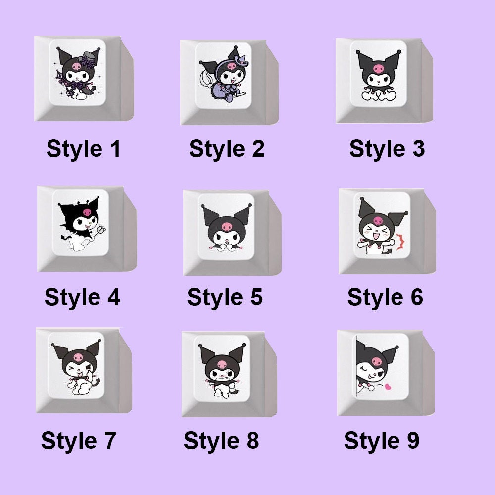 Hand Made Sublimation Kuromi Sanrio Friends PBT Key Cap, Cherry R4 ...