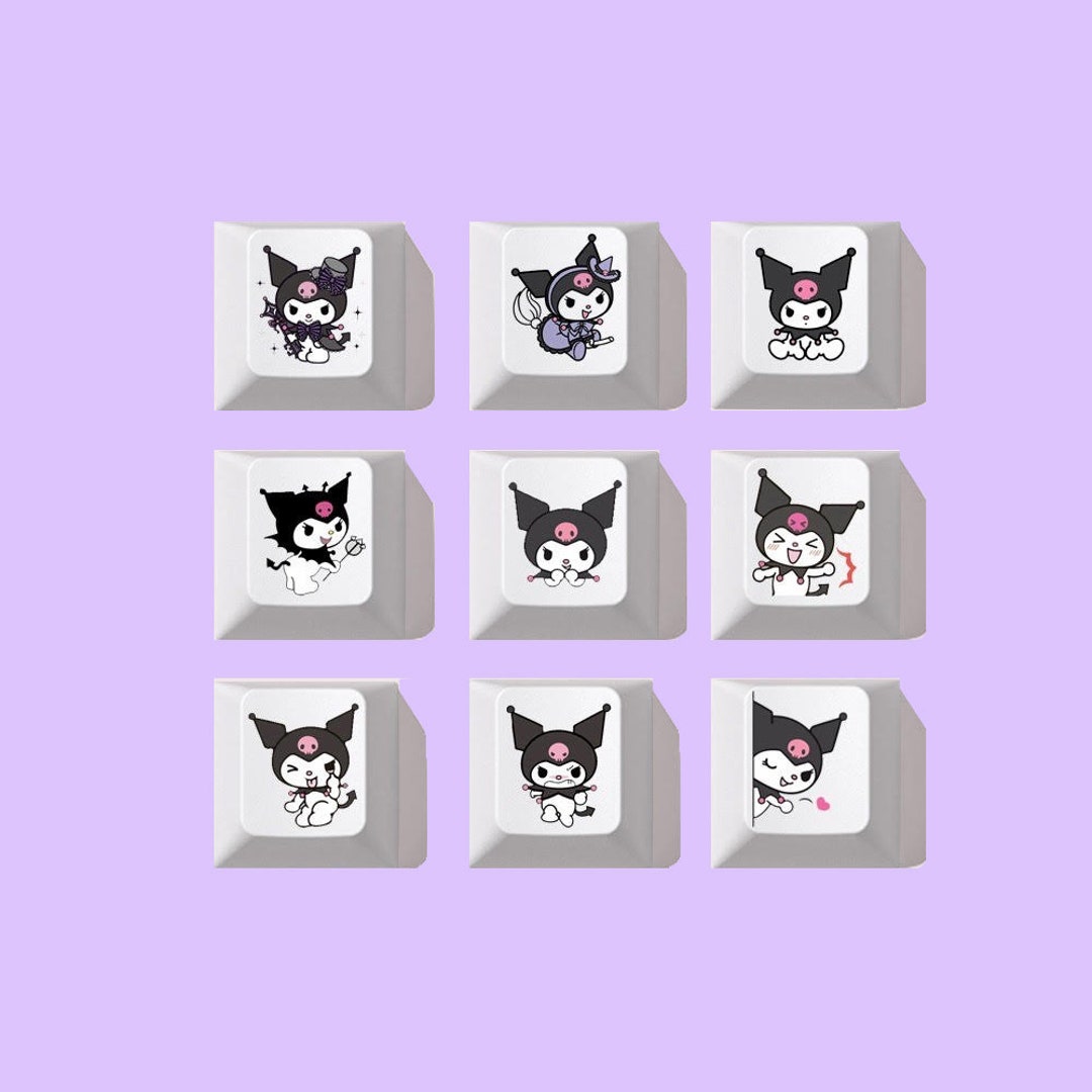 Hand Made Sublimation Kuromi Sanrio Friends PBT Key Cap, Cherry R4 ...