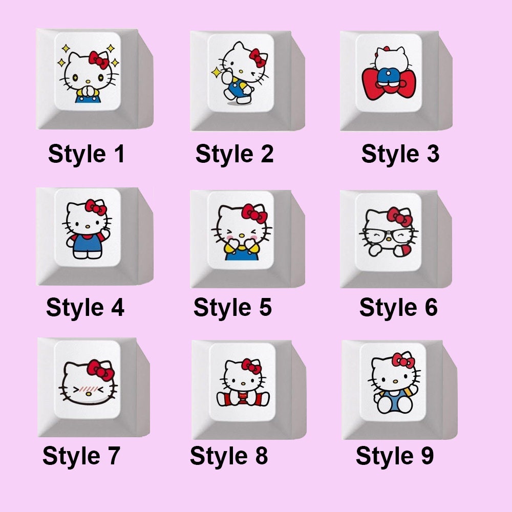 Hello Kitty Sanrio Friends PBT Key Cap, Cherry R4 Profile, 1U Size ...