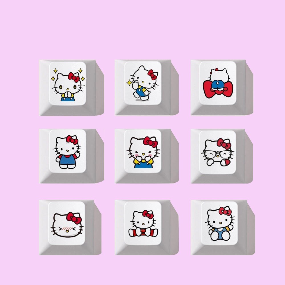 Hello Kitty Sanrio Friends PBT Key Cap, Cherry R4 Profile, 1U Size ...