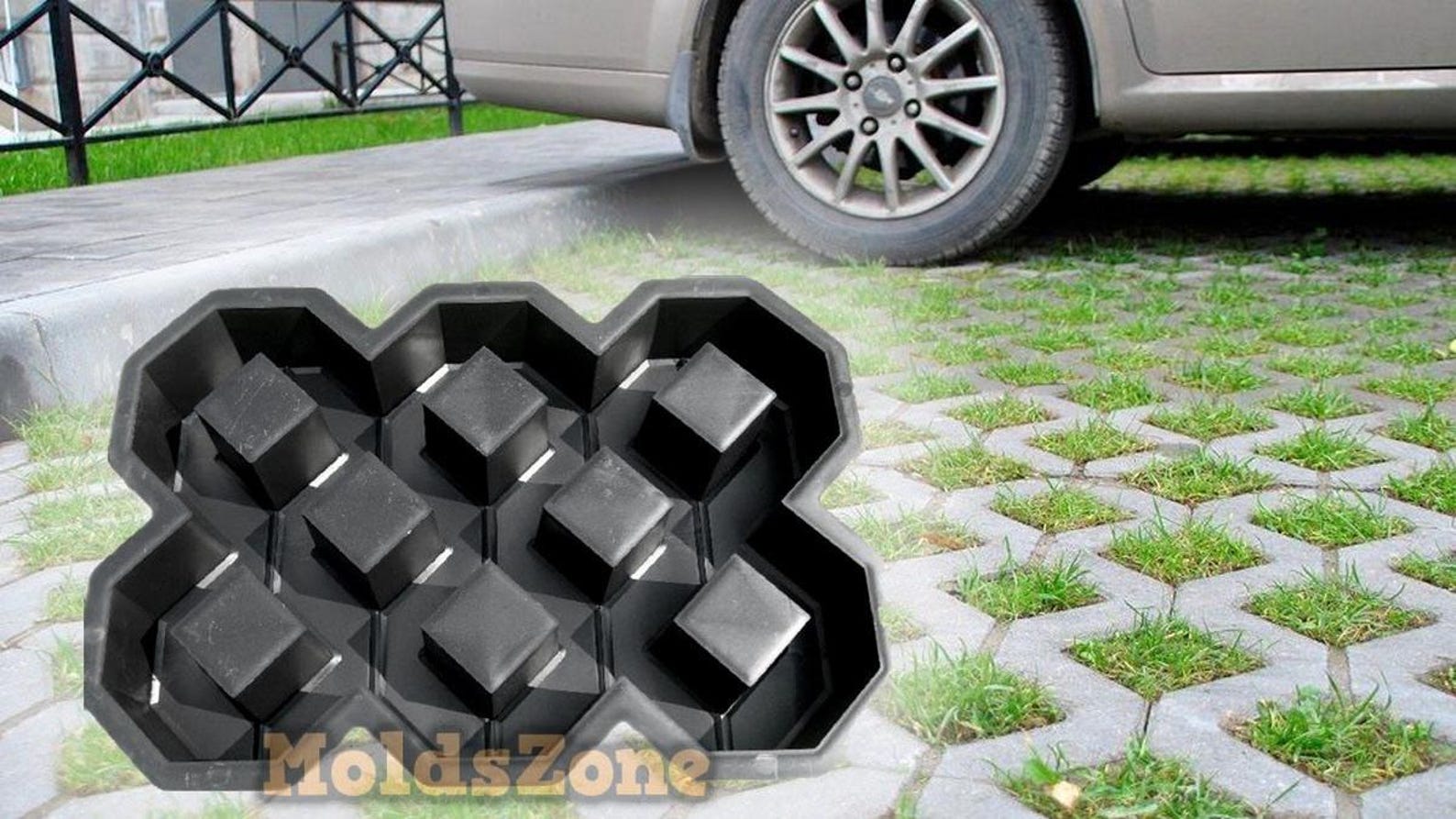 Eco Parking Plastic Mold for Concrete Paving Slabs, Stone Pattern ...