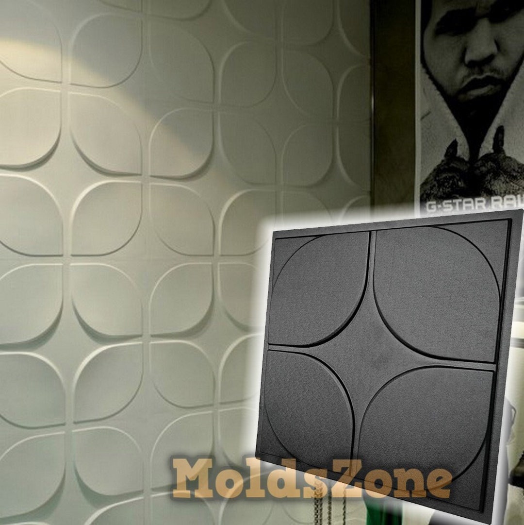 3D Wall Panel Mold for Gypsum, Plaster or Concrete Tile for Decorative ...