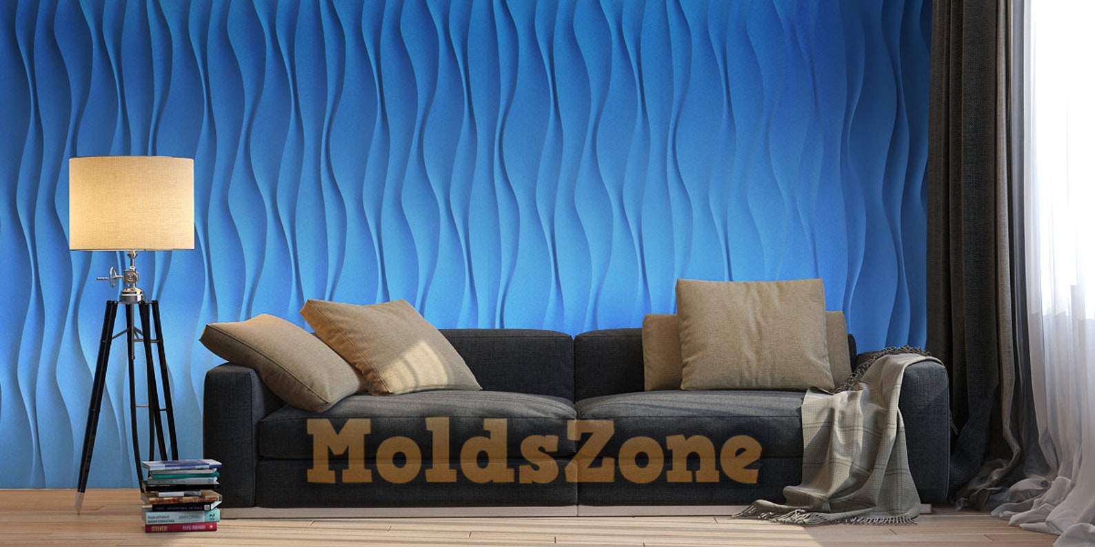3D Wall Panel Mold for Gypsum, Plaster or Concrete Tile for Decorative ...
