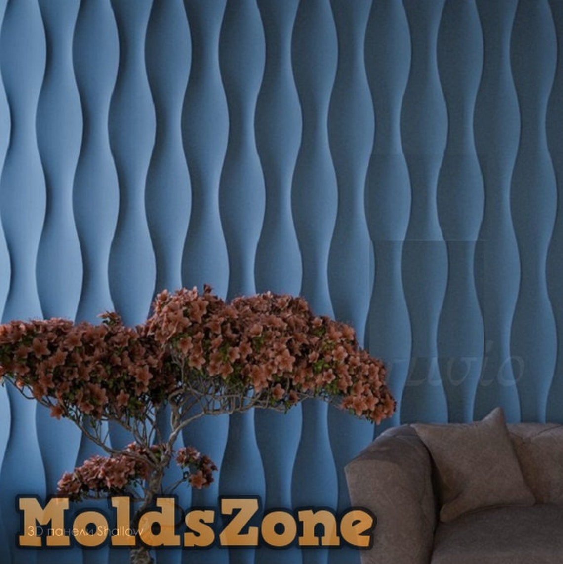 3D Wall Panel Mold for Gypsum, Plaster or Concrete Tile for Decorative ...