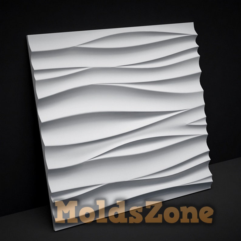 3D Wall Panel Mold for Gypsum, Plaster or Concrete Tile for Decorative ...