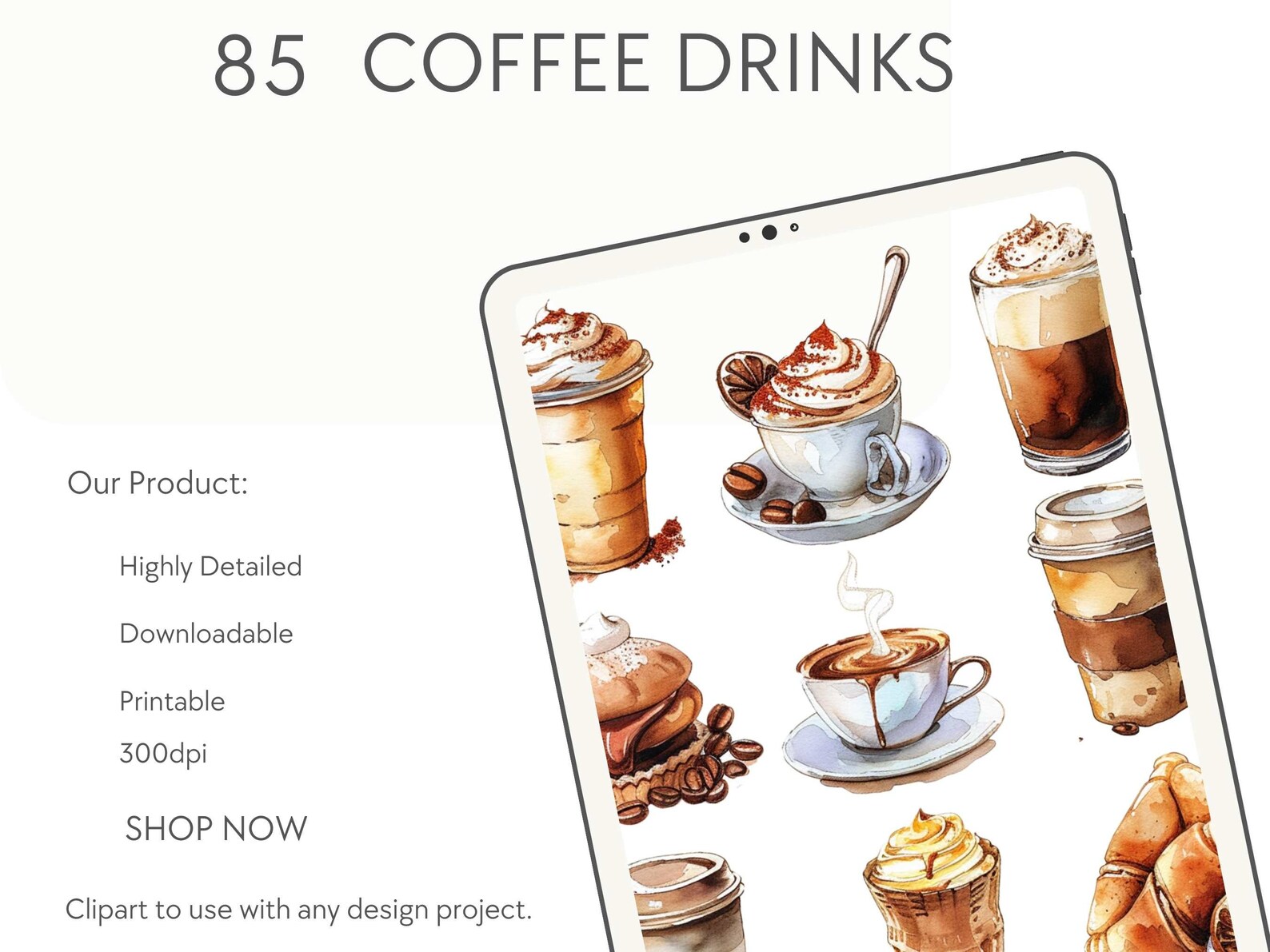 Coffee Drink Clipart Digital, Espresso Clip Art Overlays Instant ...