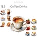 Coffee Drink Clipart Digital, Espresso Clip Art Overlays Instant ...