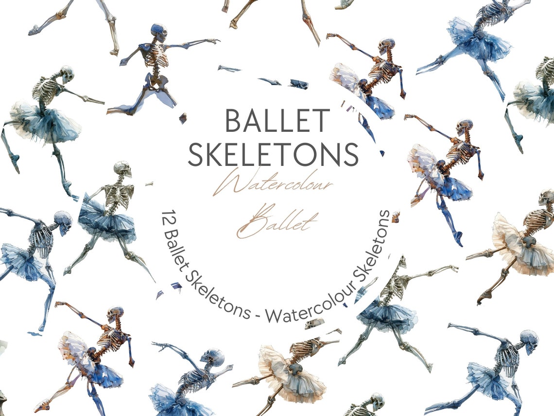 Ballet Dancer Skeleton Clipart Halloween Clipart Cute Skeleton Clipart ...