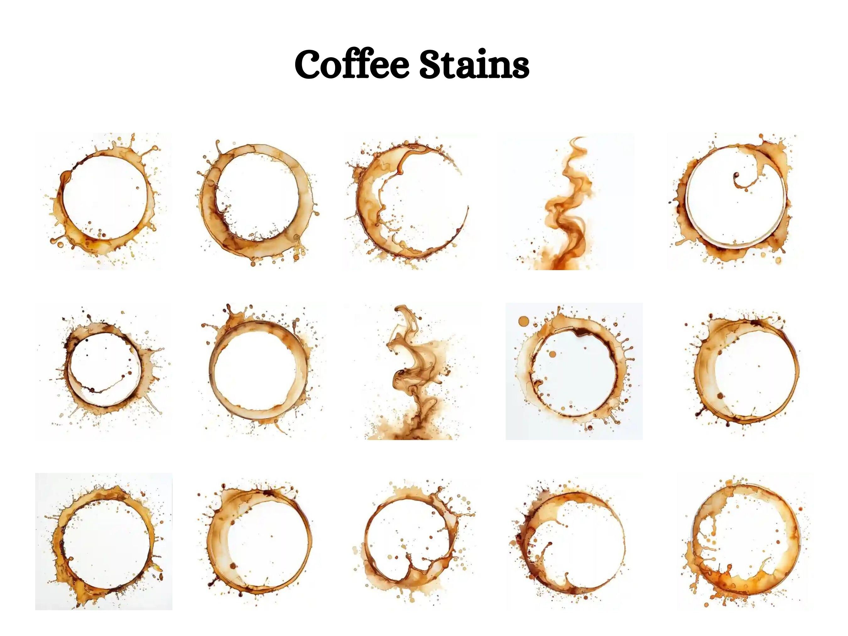 Coffee Stains Clipart SVG PNG Digital Coffee and Espresso Clip Art Ring ...