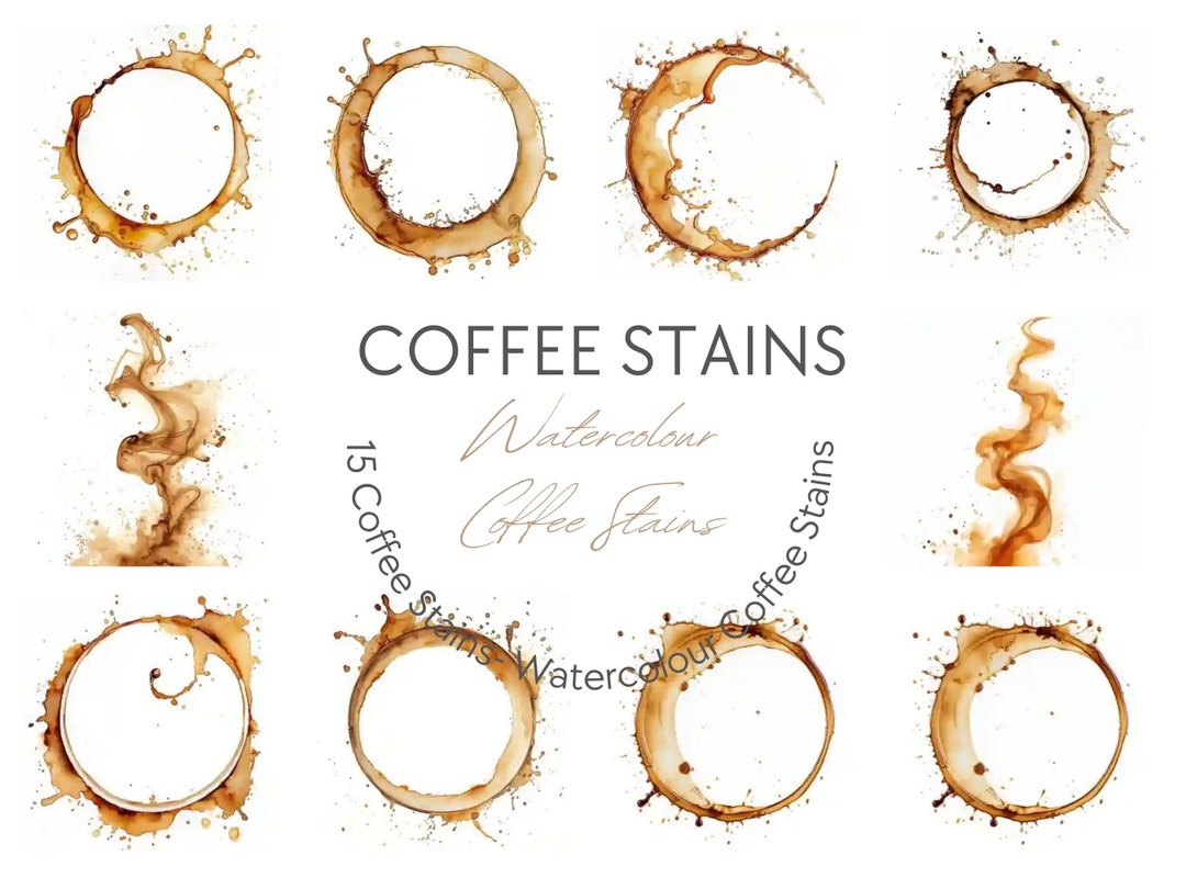 Coffee Stains Clipart SVG PNG Digital Coffee and Espresso Clip Art Ring ...