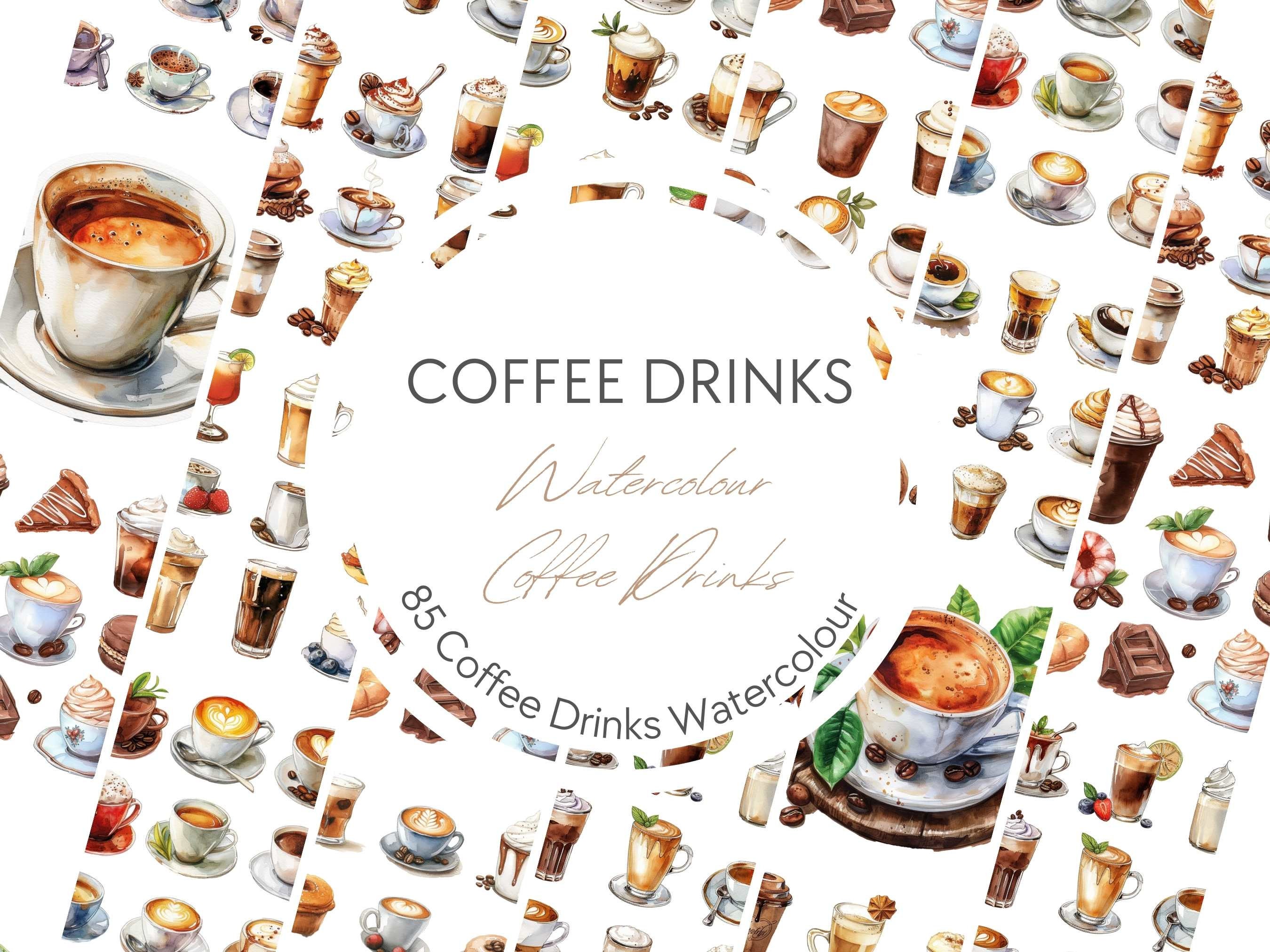 Coffee Drink Clipart Digital, Espresso Clip Art Overlays Instant ...