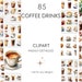 Coffee Drink Clipart Digital, Espresso Clip Art Overlays Instant ...