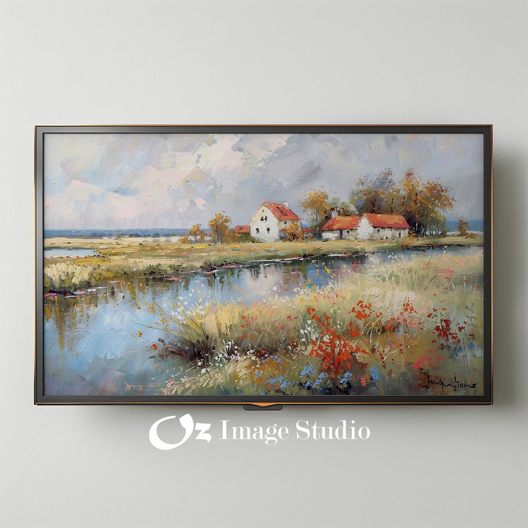 Samsung Frame TV Art, Spring Wildflower Field, Flower Meadow, Warm Tone ...