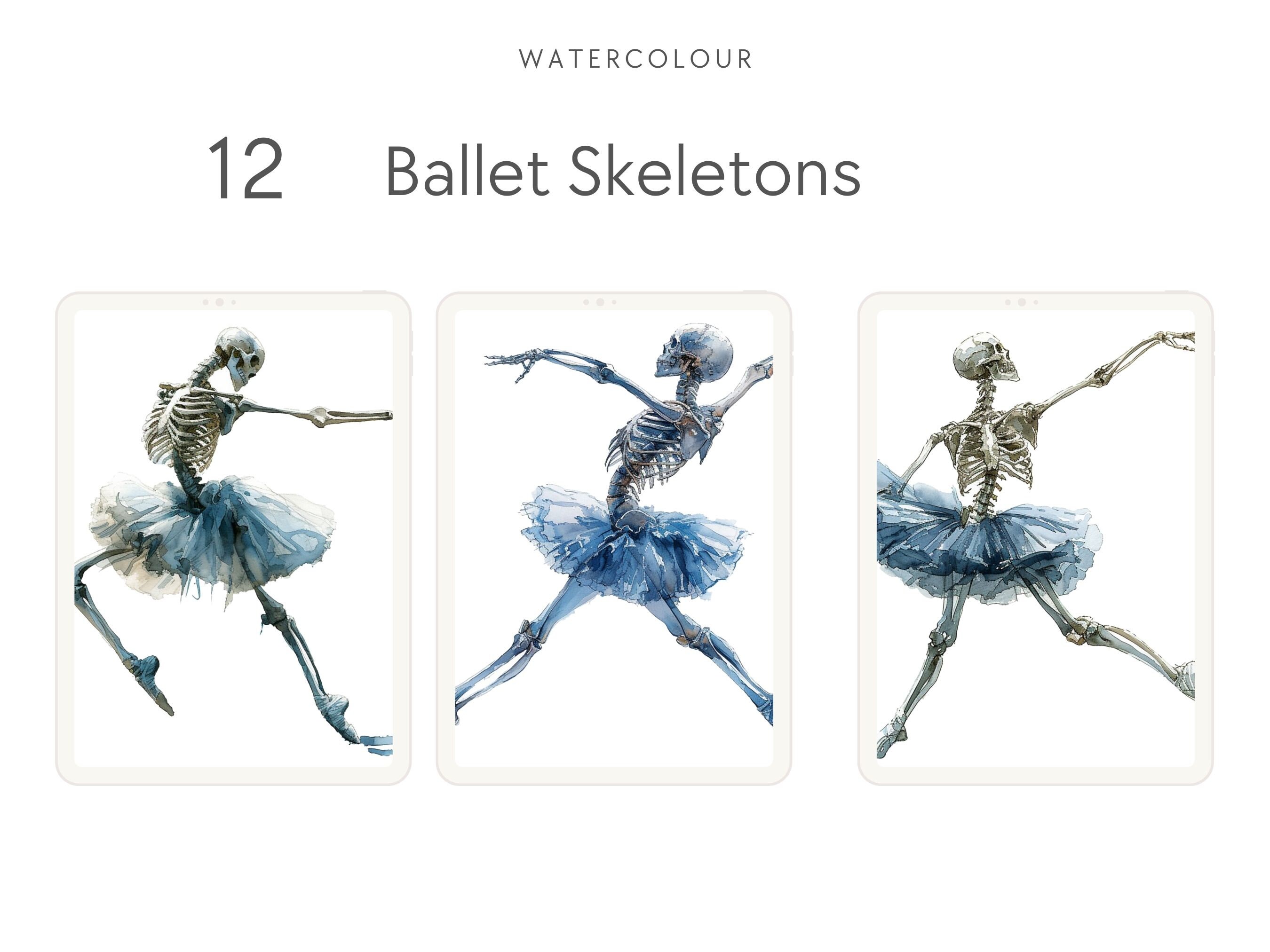 Ballet Dancer Skeleton Clipart Halloween Clipart Cute Skeleton Clipart ...