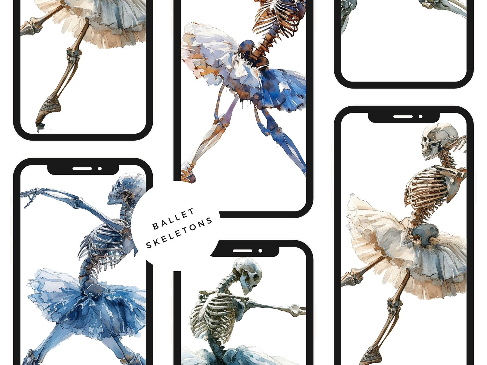 Ballet Dancer Skeleton Clipart Halloween Clipart Cute Skeleton Clipart ...