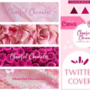 Pink Themed Twitter Cover Canva Template, Soft Pink Social Media Banner ...