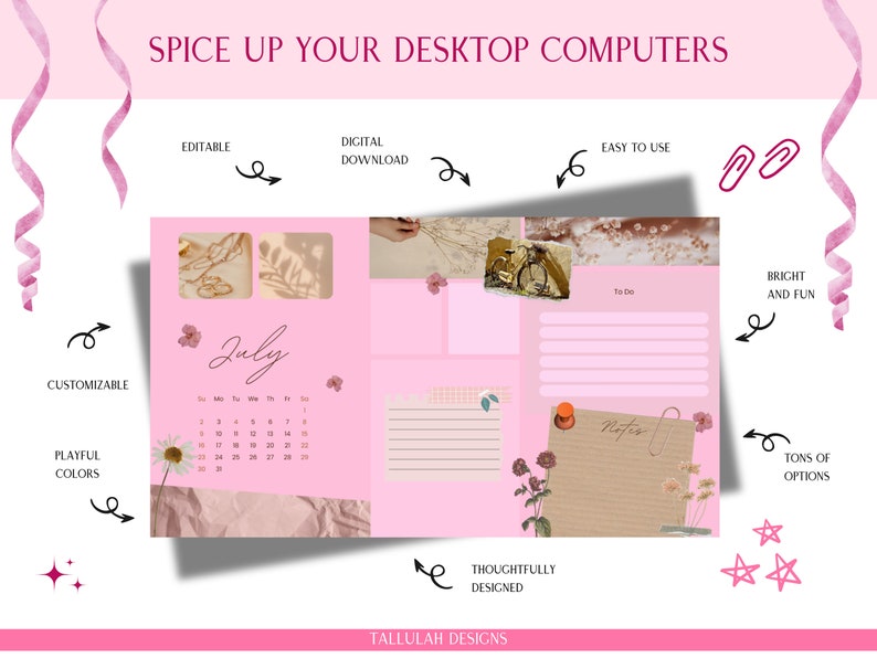 Pink Desktop Wallpaper Canva Templates, Cute Backgrounds Wallpaper ...