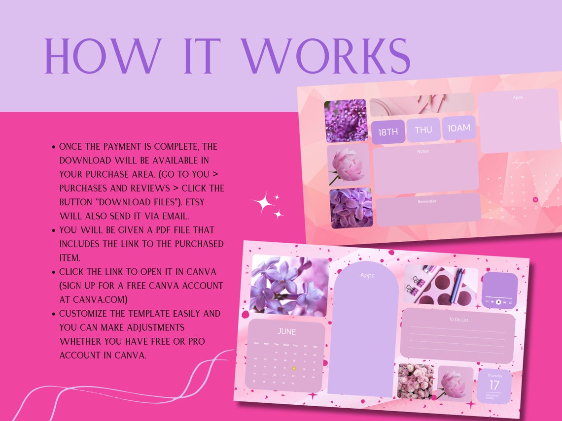 Purple and Pink Themed Desktop Wallpaper Templates - Laptop Wallpaper ...