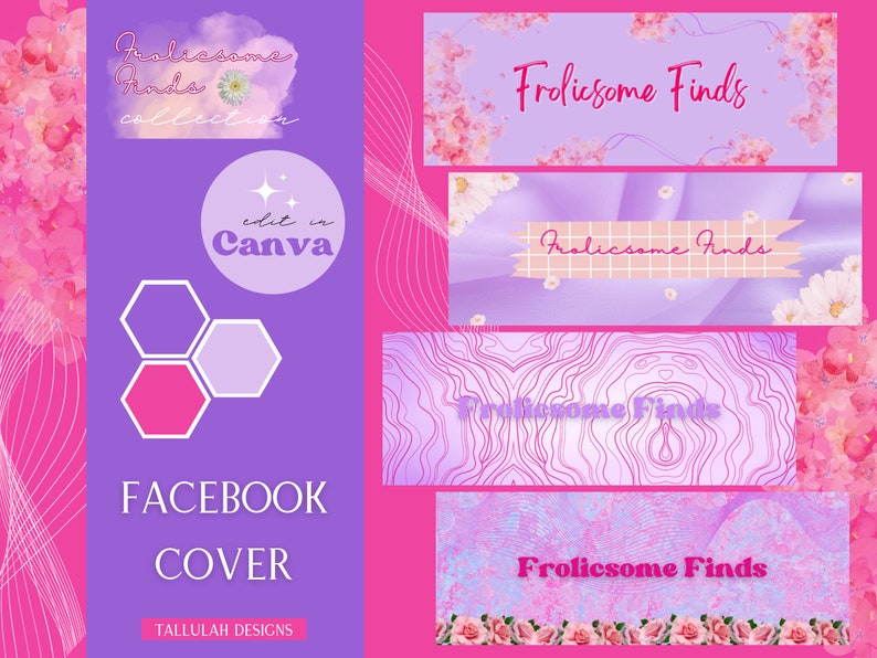 Pink and Purple Themed Facebook Covers Canva Templates, Social Media ...