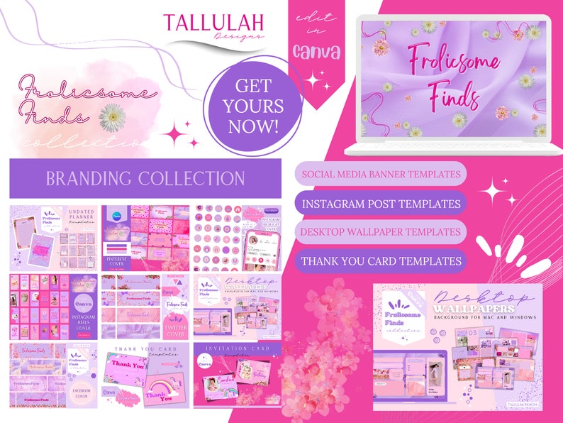 Pink and Purple Themed Facebook Covers Canva Templates, Social Media ...