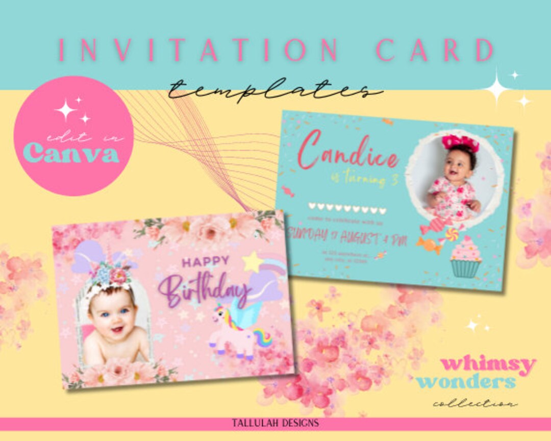 Cute Backgrounds Card Template - Playful Designs Invitation Card - Loud ...