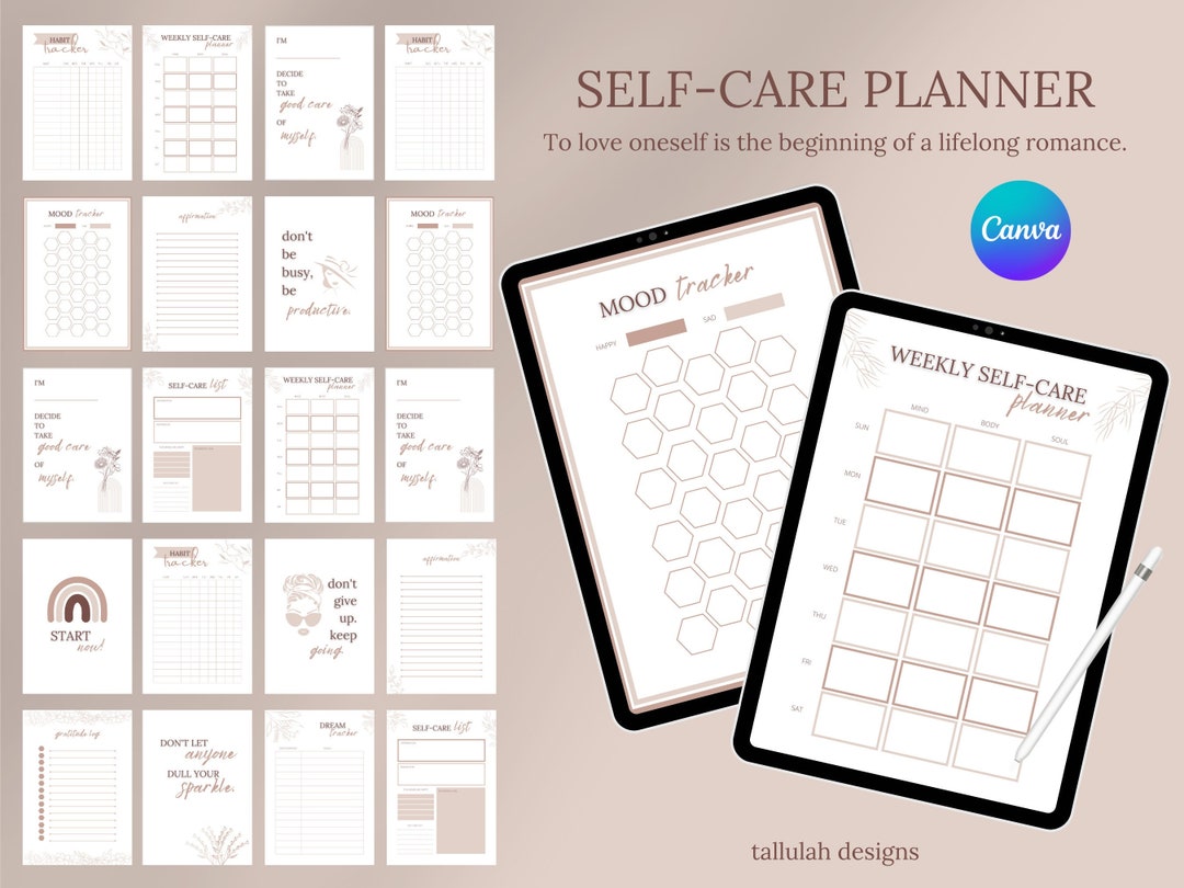 Self-care Planner Printable Template Habit Tracker Mood Tracker ...