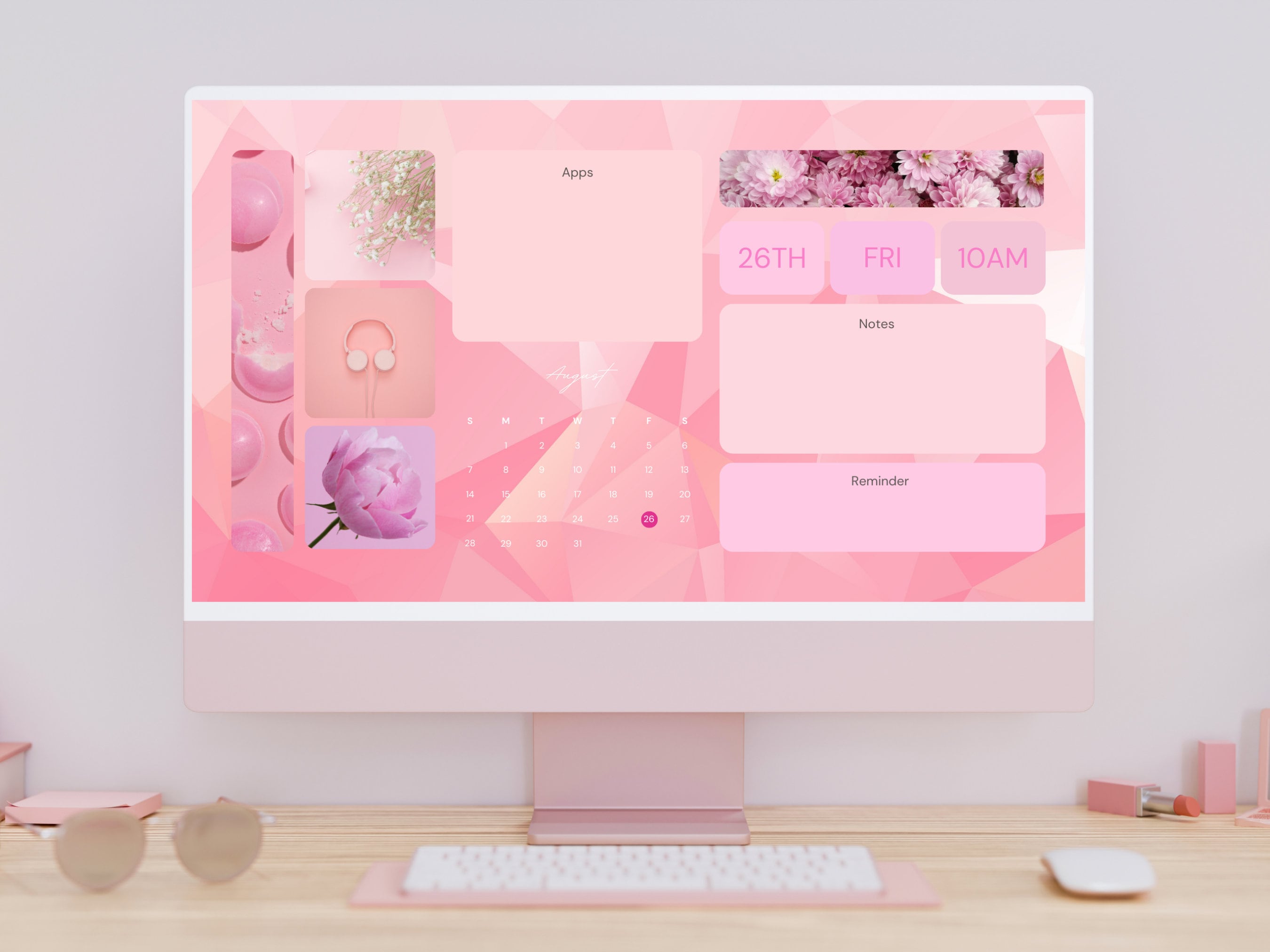 Pink Desktop Wallpaper Canva Templates, Cute Backgrounds Wallpaper ...