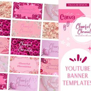 Pink Youtube Banner Canva Templates, Hot Pink Social Media Banners ...