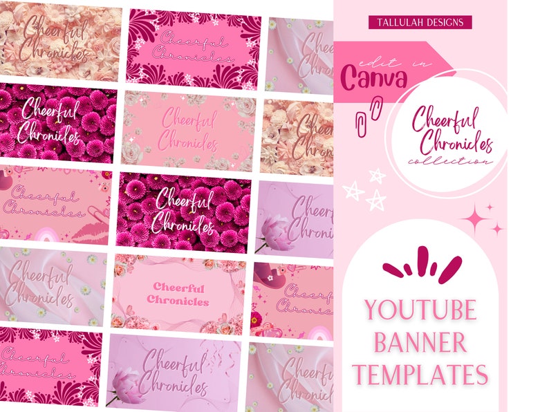 Pink Youtube Banner Canva Templates, Hot Pink Social Media Banners ...