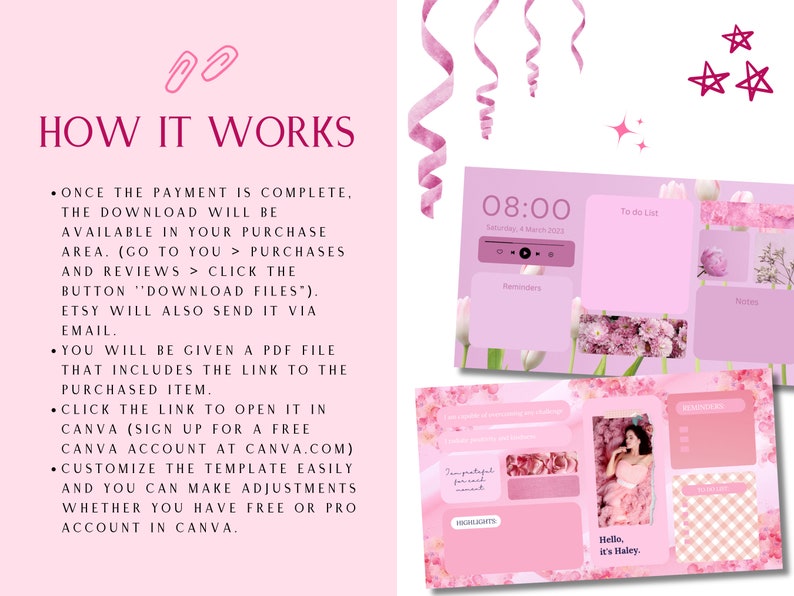 Pink Desktop Wallpaper Canva Templates, Cute Backgrounds Wallpaper ...