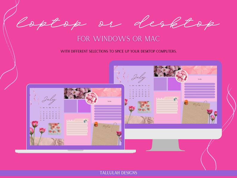Purple and Pink Themed Desktop Wallpaper Templates - Laptop Wallpaper ...