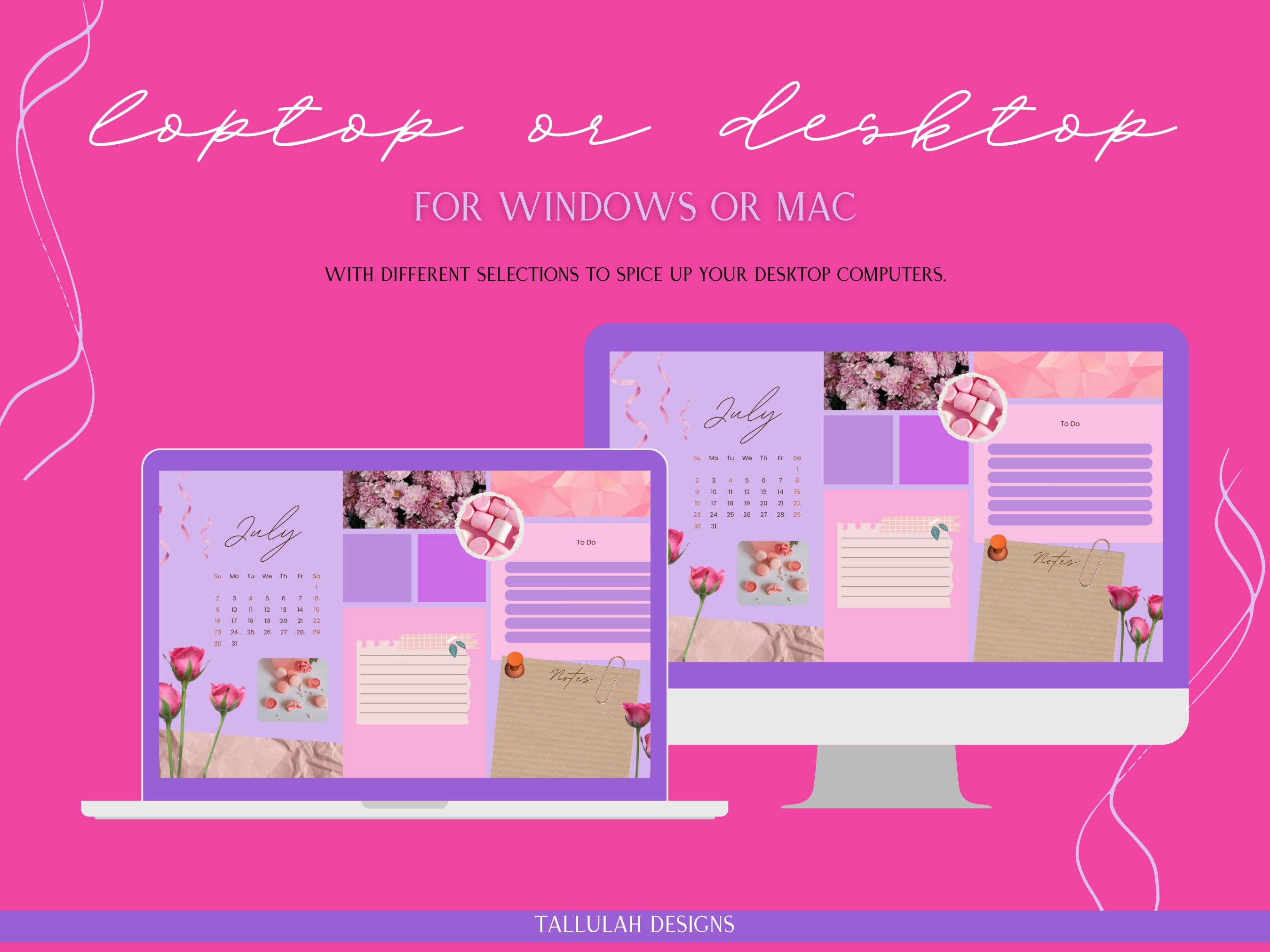 Purple and Pink Themed Desktop Wallpaper Templates Laptop Wallpaper ...