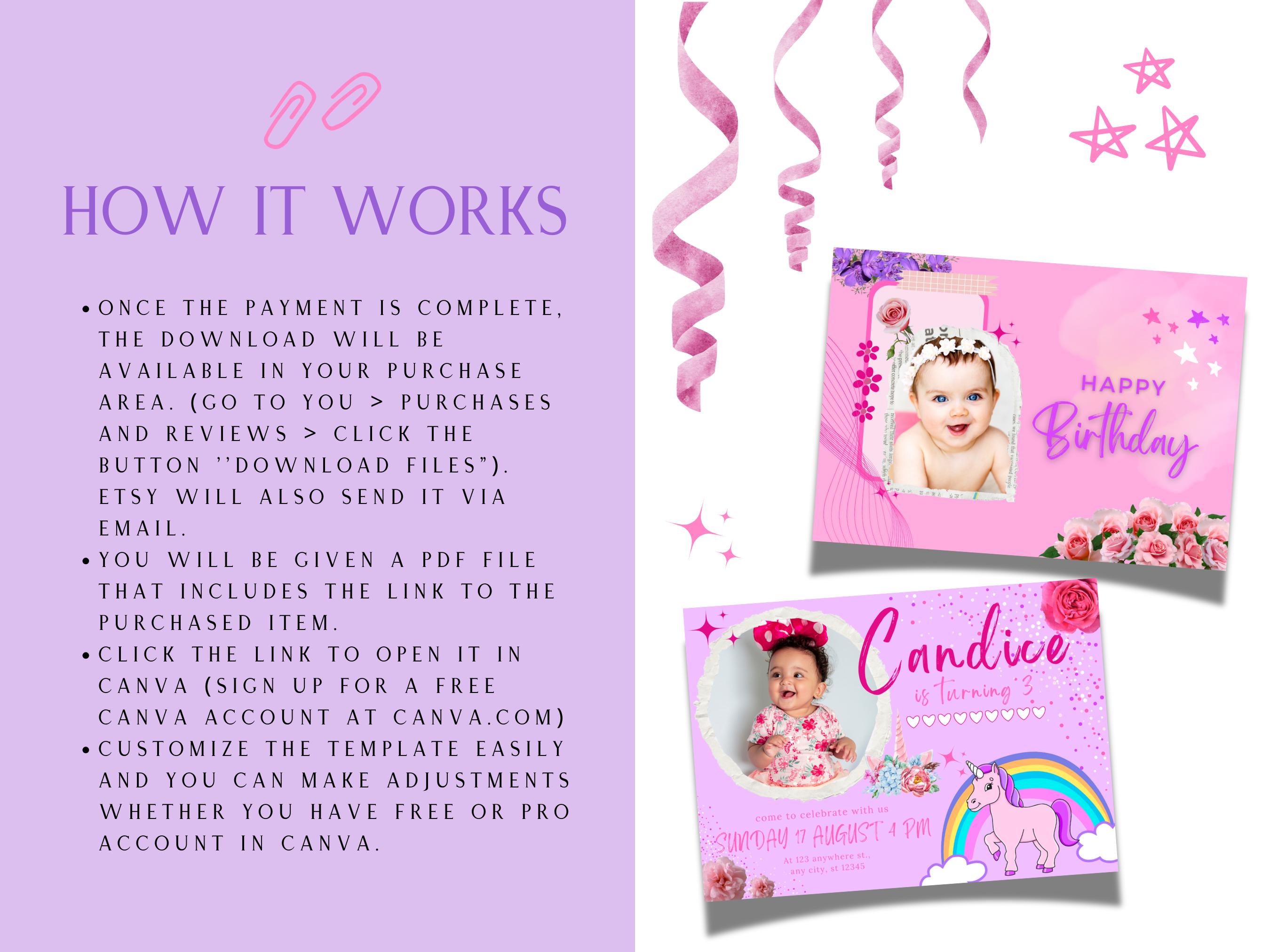 Lavender and Pink Themed Invitation Card Canva Templates, Business ...