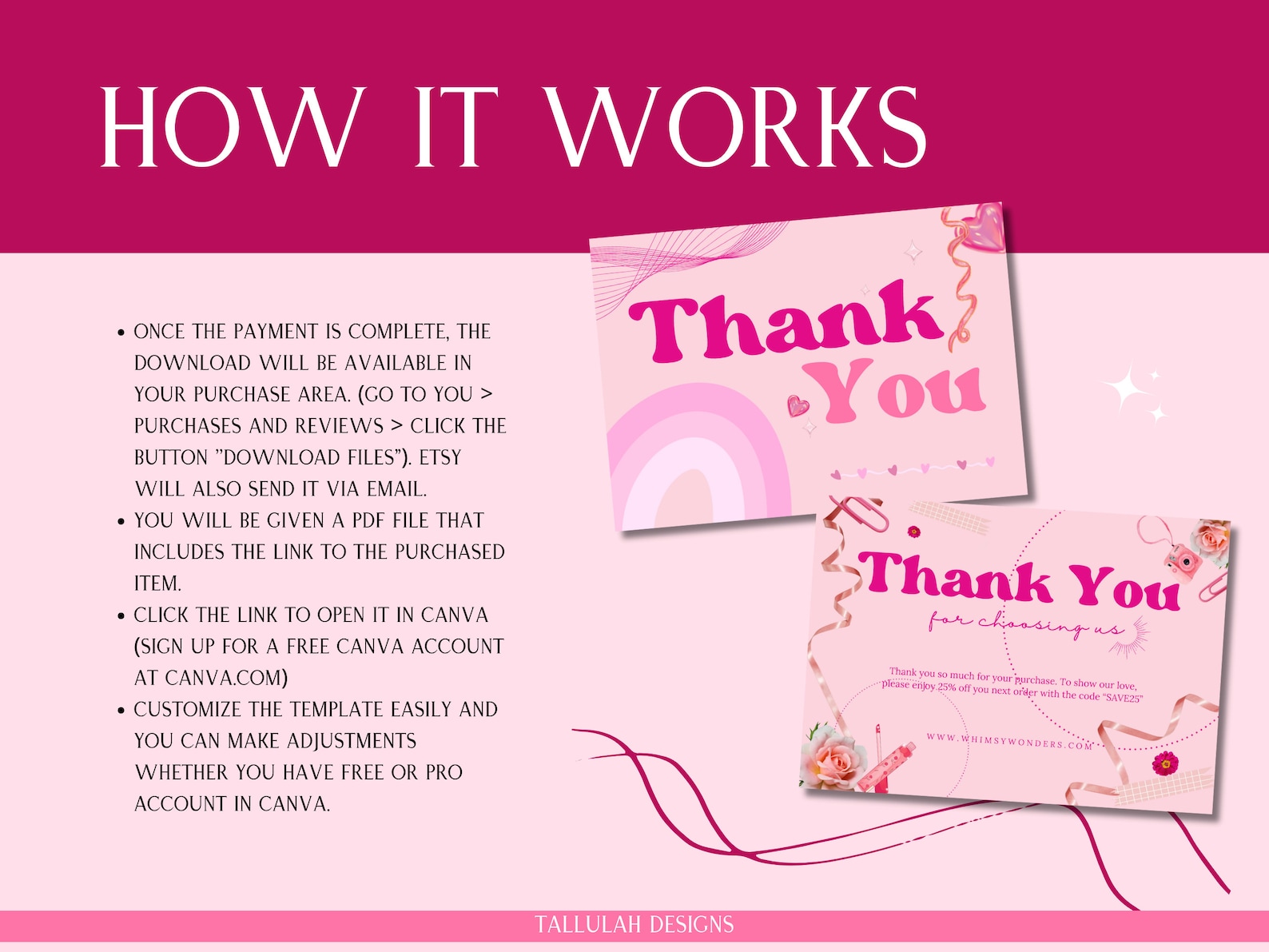 Pink Lively Card Templates - Exuberant Aesthetic Thank You Card ...