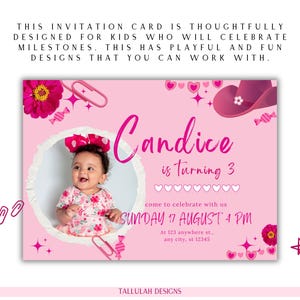 Soft Pink Invitation Card Canva Templates, Cute Backgrounds Card ...