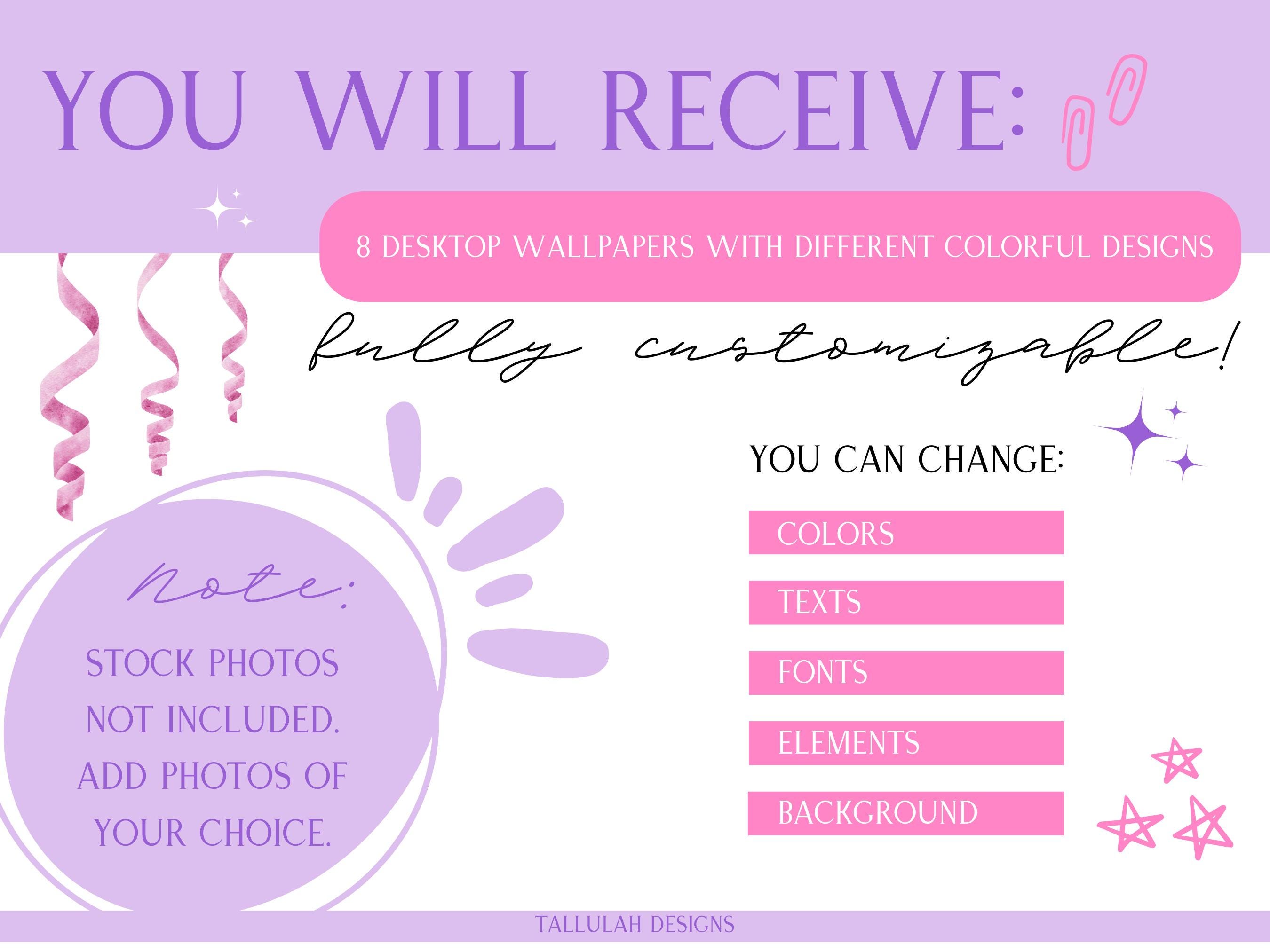 Lavender Themed Desktop Wallpaper Canva Template, Cute Backgrounds ...
