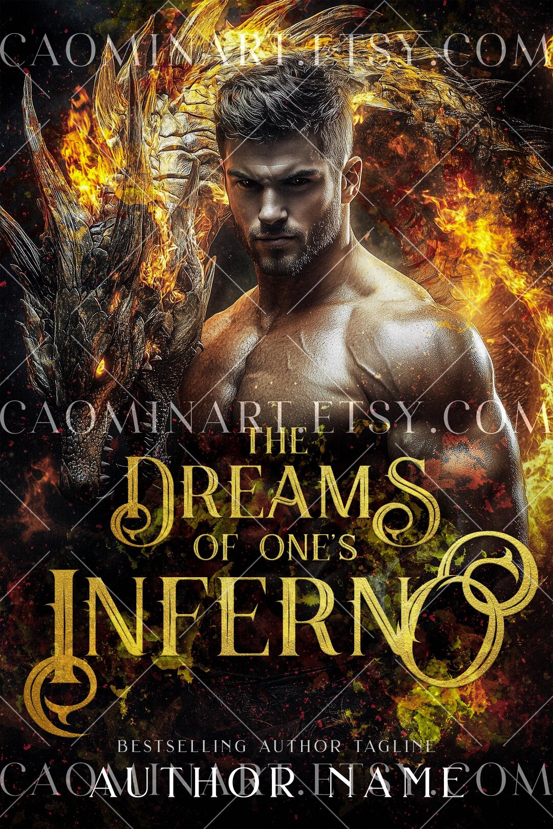 Book Cover Design Premade Dragon Fantasy Romance Novel, Paranormal ...