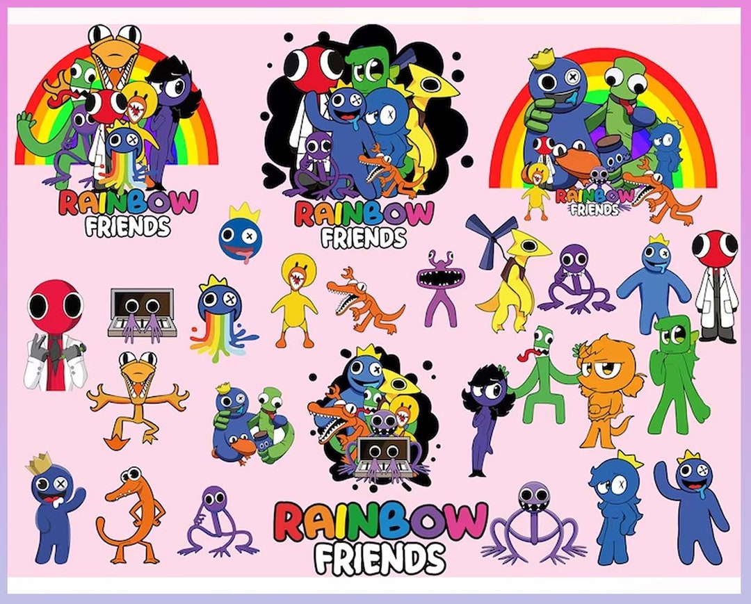 Rainbow Friends Bundle Png, Rainbow Friends for Kids Birthday Png ...
