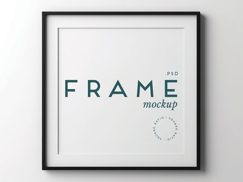 Square PSD Photoshop Mockup Frame Mockup Template for Art and ...