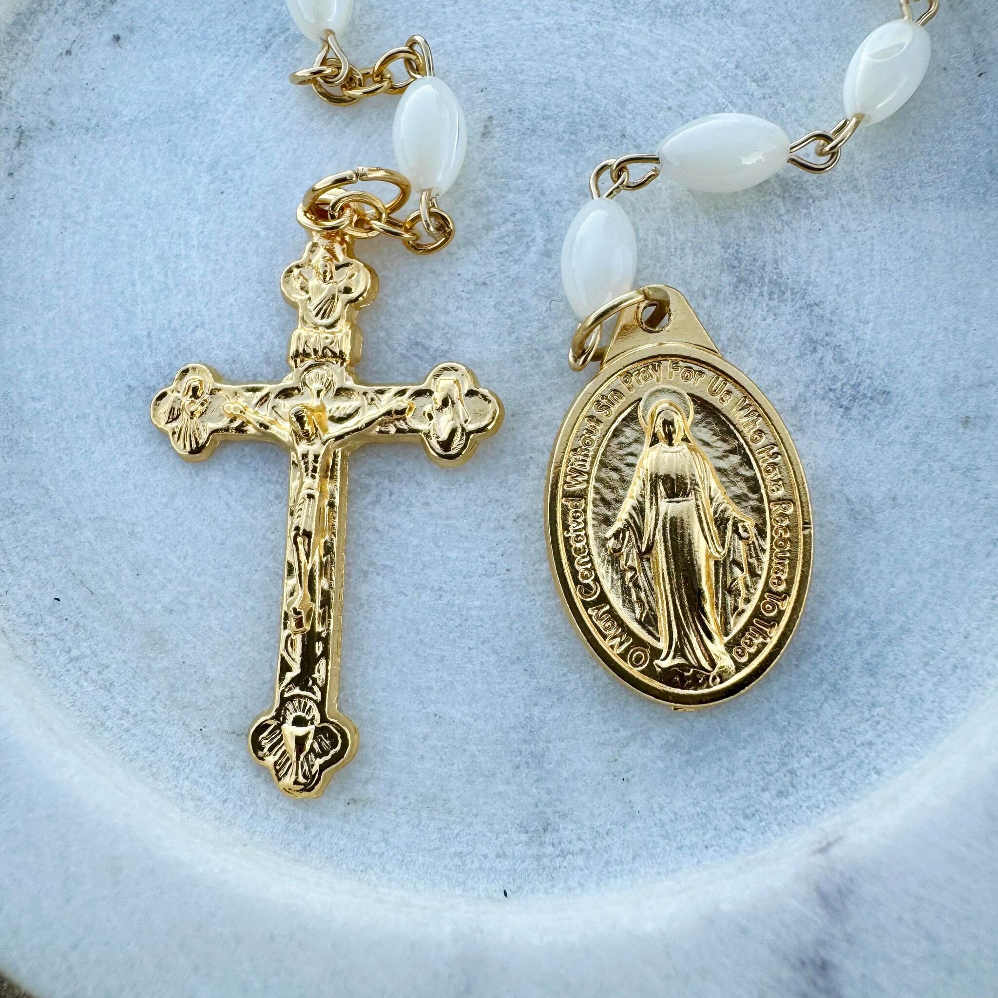Miraculous Medal Decade Rosary, Genuine Mother of Pearl, ITALY Made ...