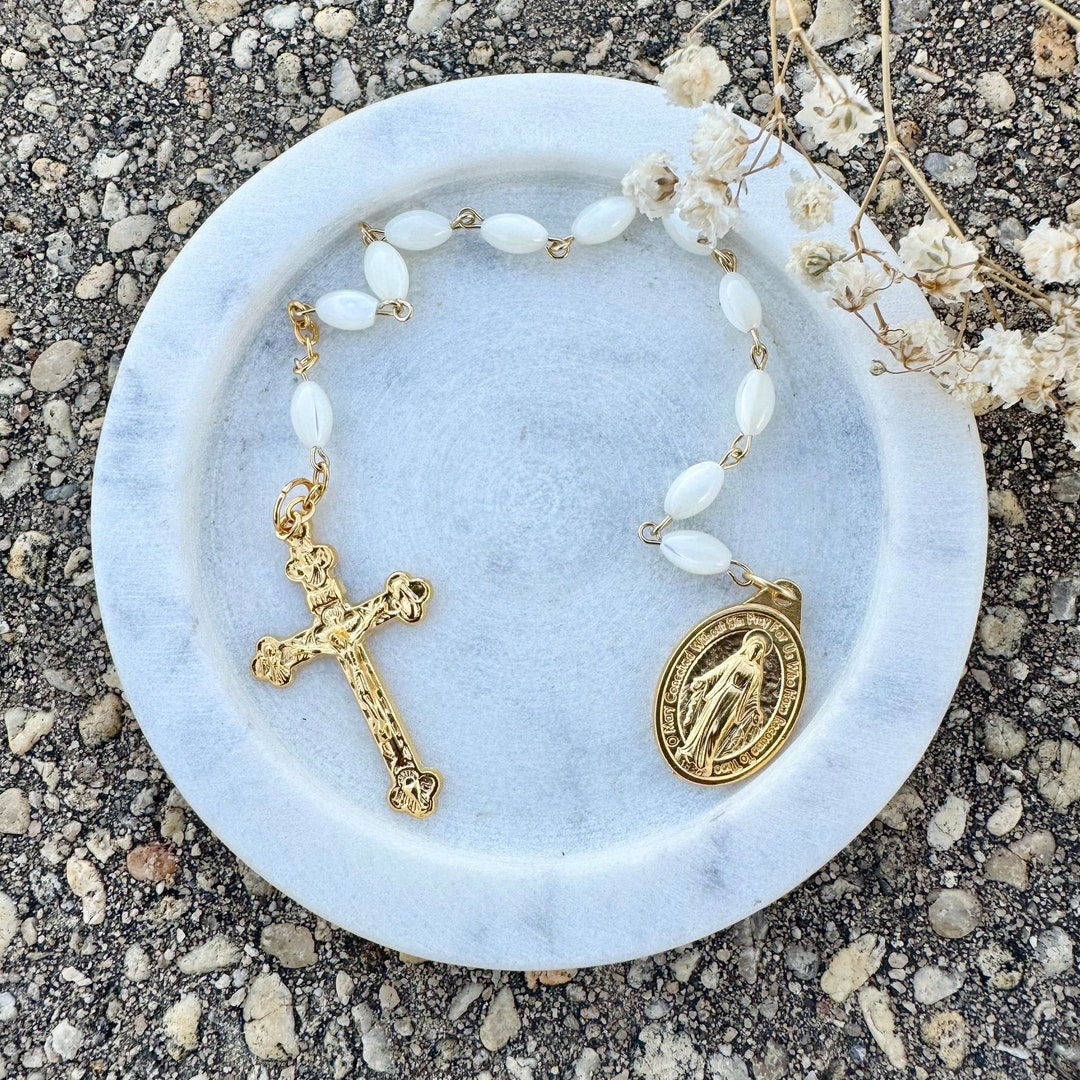 Miraculous Medal Decade Rosary, Genuine Mother of Pearl, ITALY Made ...