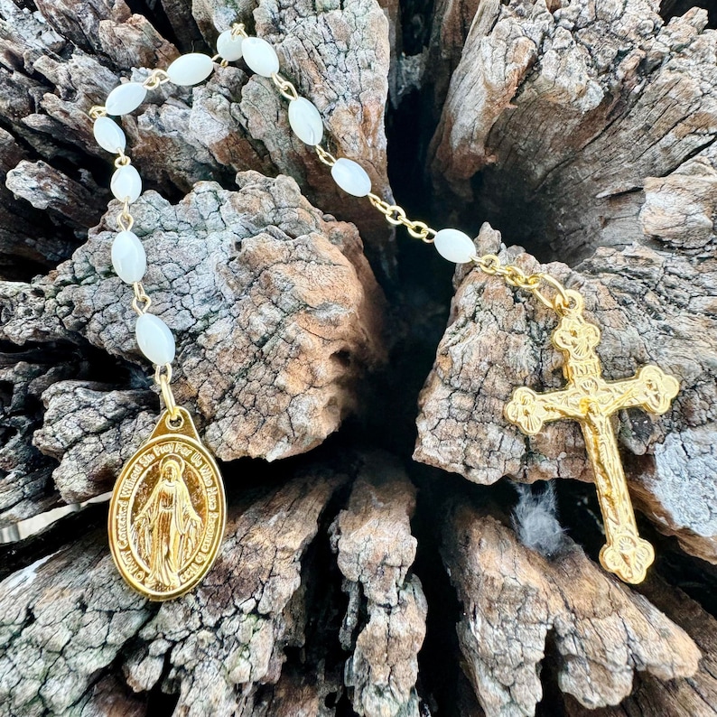 Miraculous Medal Decade Rosary, Genuine Mother of Pearl, ITALY Made ...