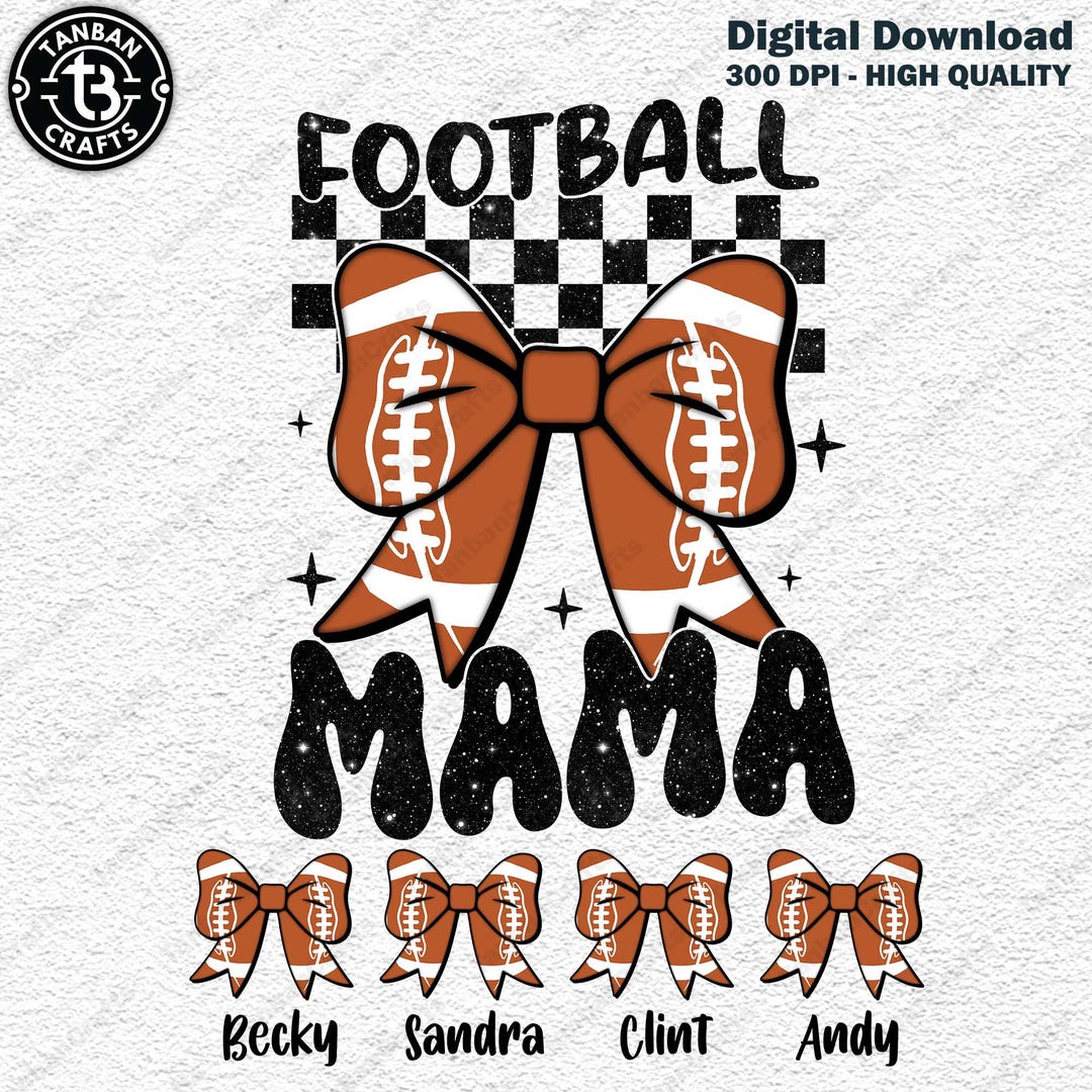 Sport Football Mama With Bow Png, Happy Mother’s Day Png, Sport Mom ...