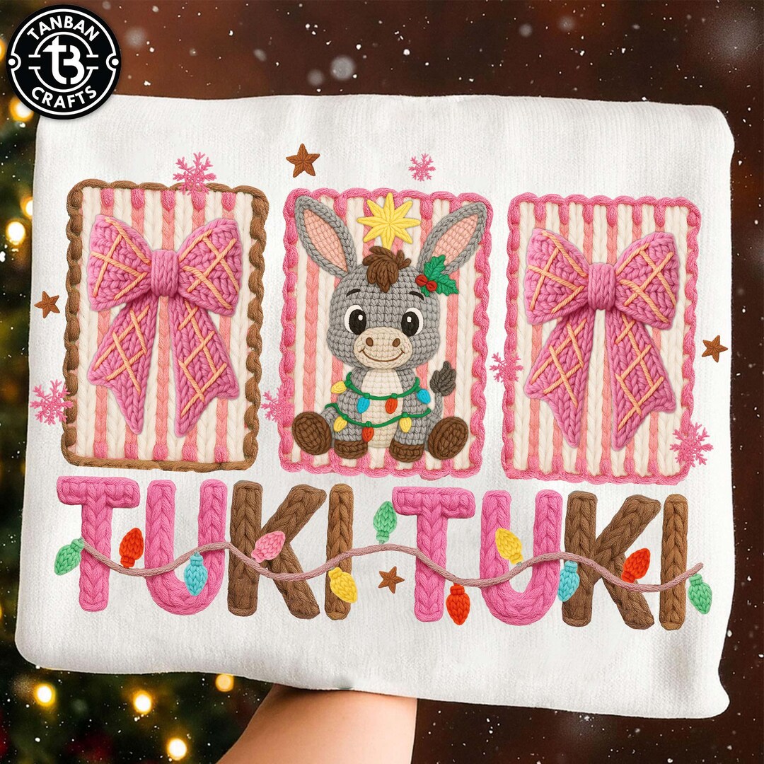 Mi Donkey Mexican Christmas Latch Hook Faux Yarn Crochet Png, Feliz ...