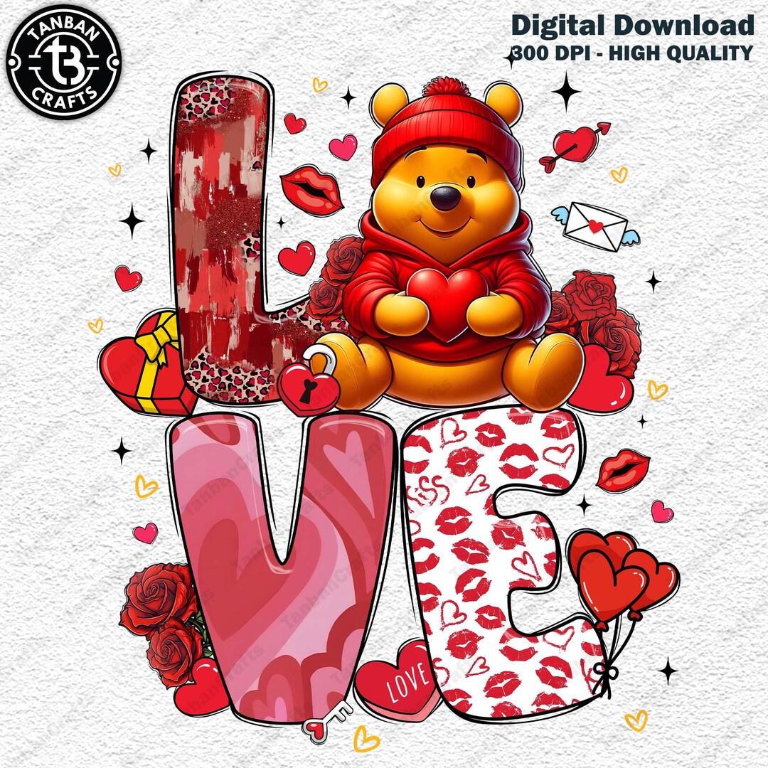 Happy Valentine Cartoon Characters Png, Pink Heart Valentine Cartoon ...