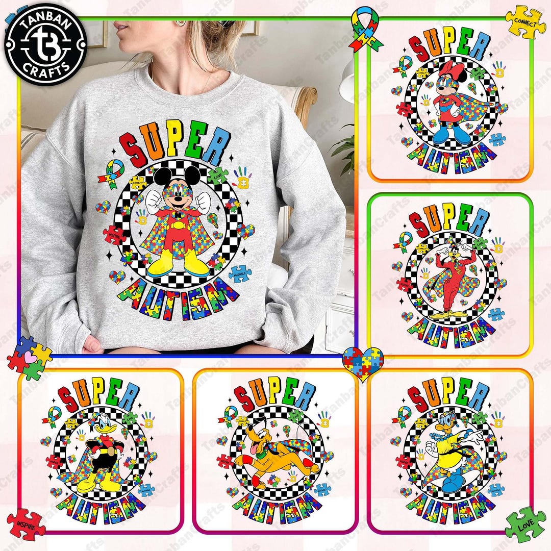 Bundle Super Autism Png, Autism Superhero Cartoon Png Bundle, Autism ...