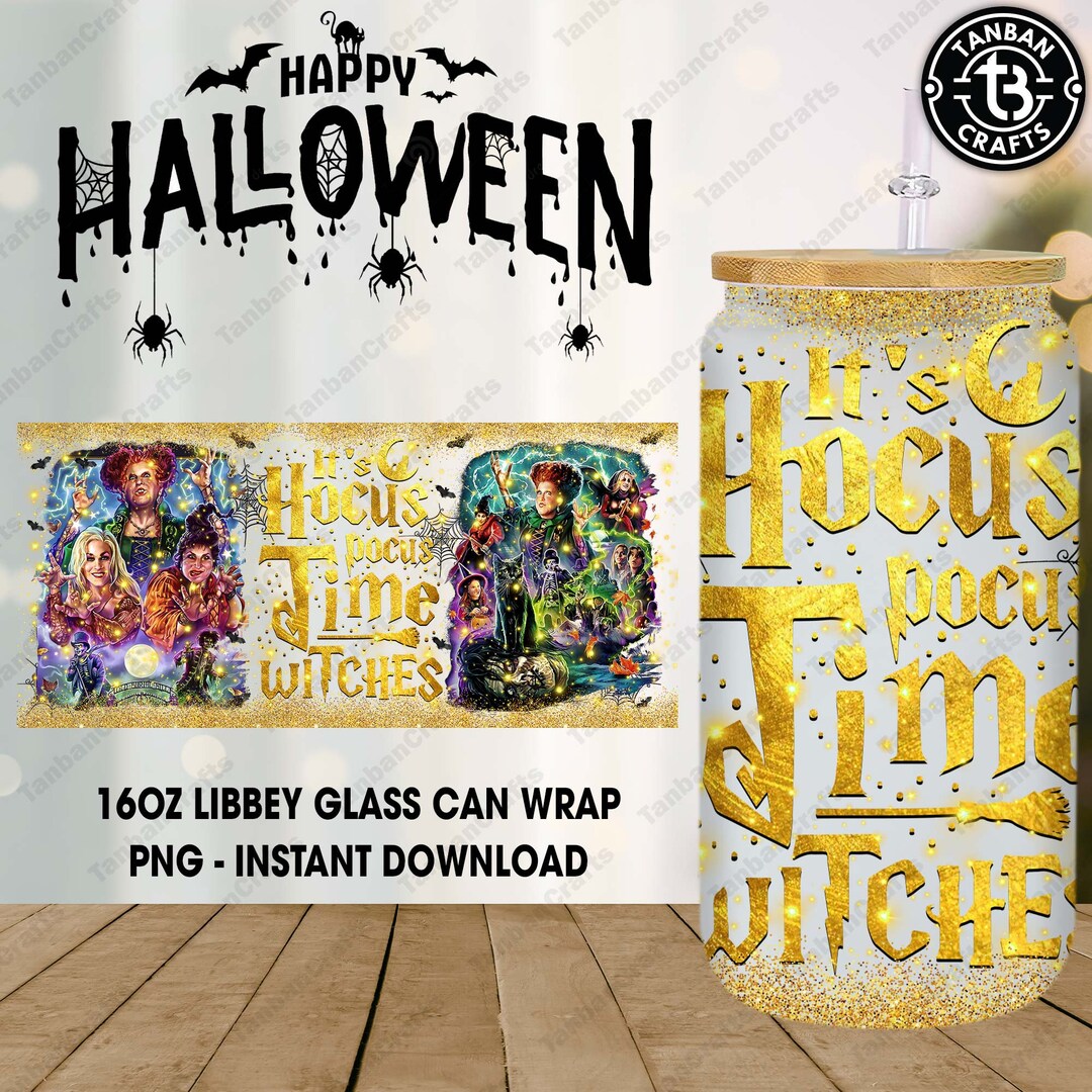Halloween Witch Sisters Glass Can Png Sublimation Design Witches Movie