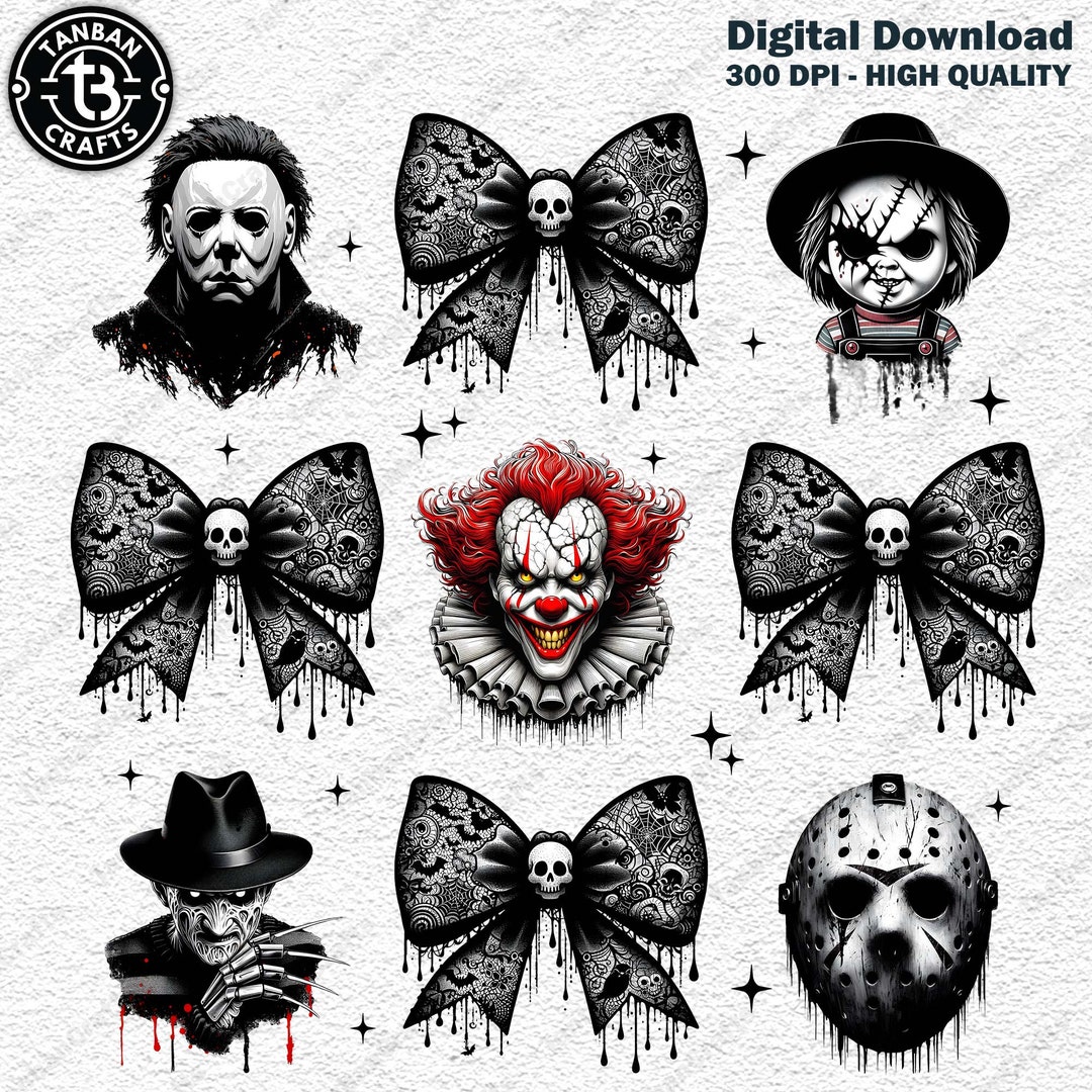 1halloween Coquette Bow Png, Horror Halloween Png, Horror Characters ...