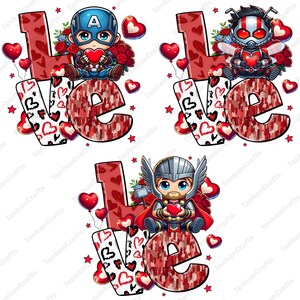 Bundle Superhero Valentine Png, Love Superhero Clipart, Pink Valentine ...