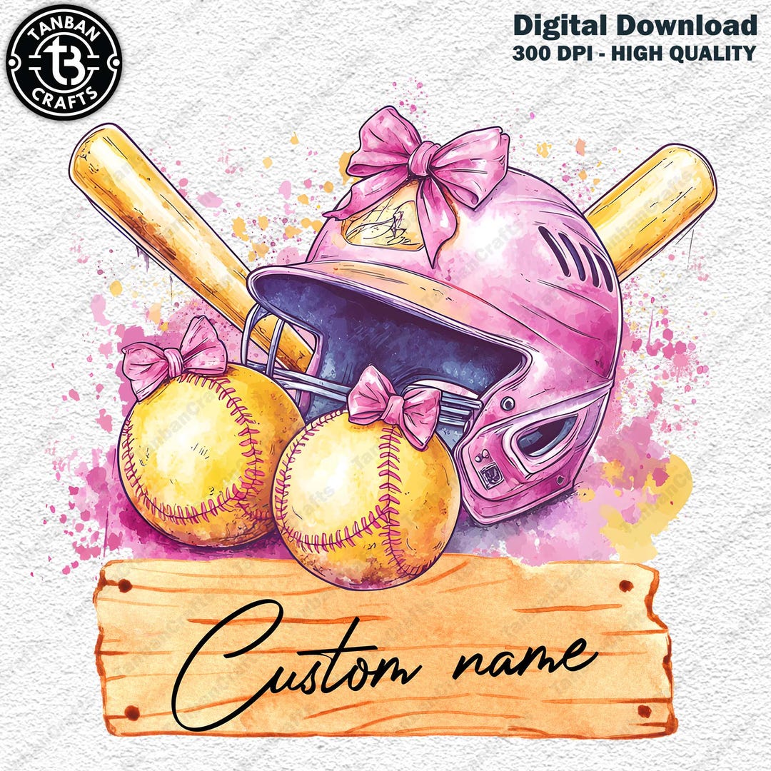 Personalized Name Girly Baseball Png, Gameday Baseball Png, Baseball ...